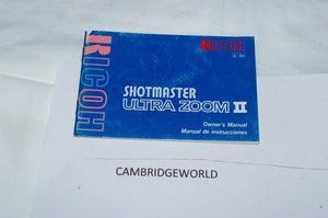 RICOH SHOTMASTER ULTRA ZOOM II 35mm CAMERA INSTRUCTION MANUAL BOOK ORI