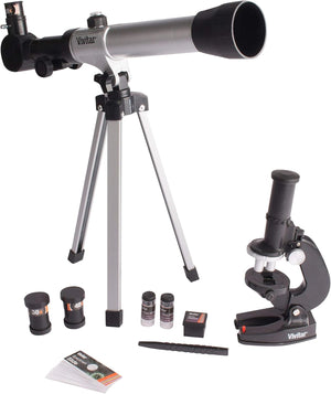 Vivitar VIV-TELMIC-20 20x/30x/40x Telescope and Microscope Kit (Black)