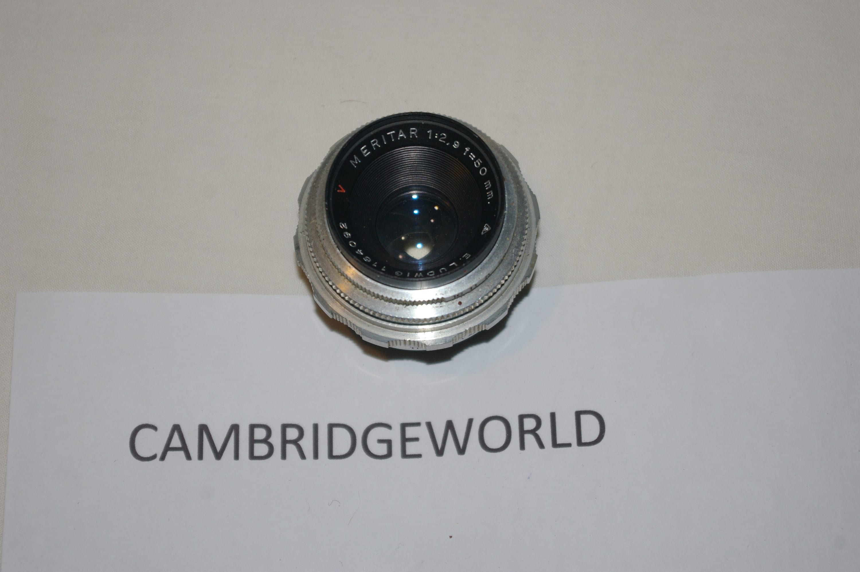 E. Ludwig Meritar 50mm F2.9 lens for Exakta and Topcon type cameras ma