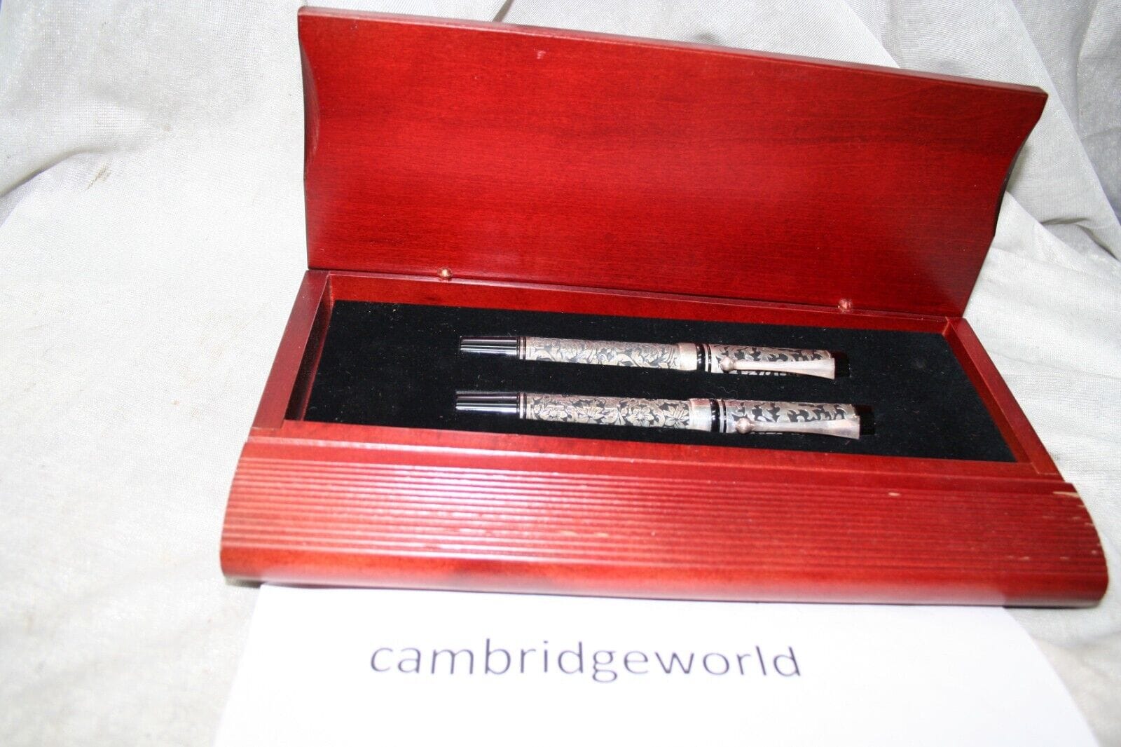 FOUNTAIN PEN and BALL PEN OLD FASHION PEN SET NEW OLD STOCK with WOODE